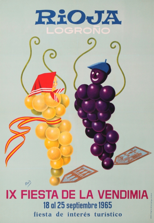 RIOJA LOGRONO 1965 IX FIESTA DE LA VENDIMIA VINO RUIZ